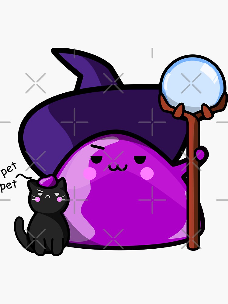 "Gooby the Witch & Black Cat" Sticker for Sale by GoobyCloud | Redbubble