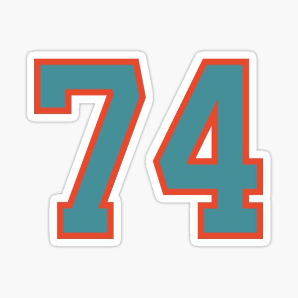 Pegatina «número 74, aqua orange lucky sports setenta y cuatro» de ...