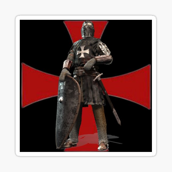 "Knight or Temper with red cross" Sticker for Sale by Elvinine | Redbubble
