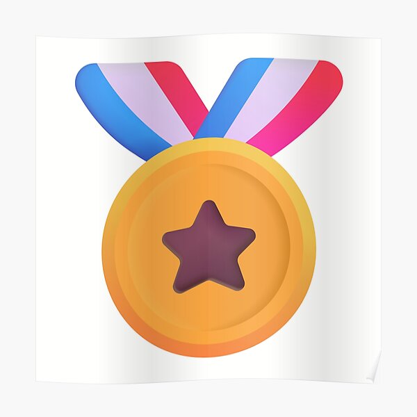 "Sports medal emoji - tweaked" Poster for Sale by abroadDesigns | Redbubble