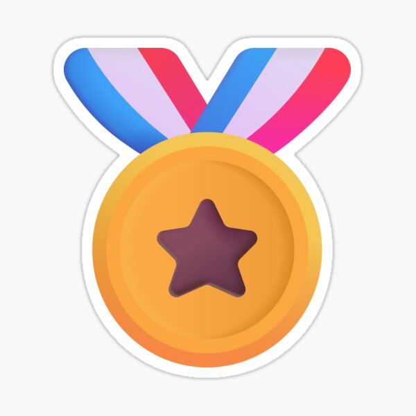 "Sports medal emoji - tweaked" Sticker for Sale by abroadDesigns ...