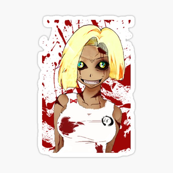 "Android 18.... as a ZOMBIE!!!!!!!!" Sticker for Sale by ZombieGirlz88 ...