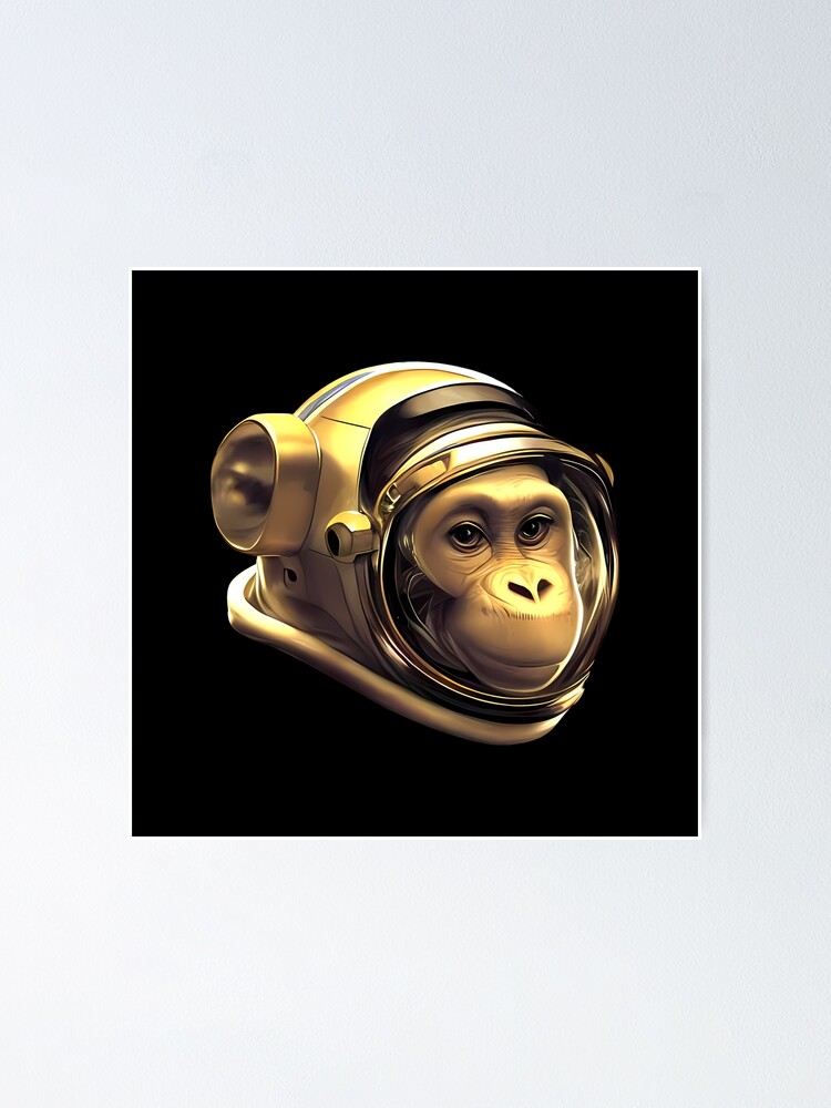 "Space Monkey Gold Monkey" Poster for Sale by nuel-art | Redbubble