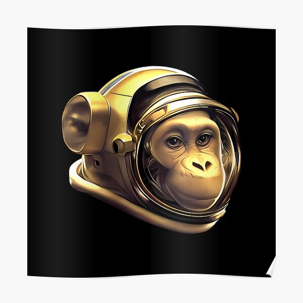 "Space Monkey Gold Monkey" Poster for Sale by nuel-art | Redbubble
