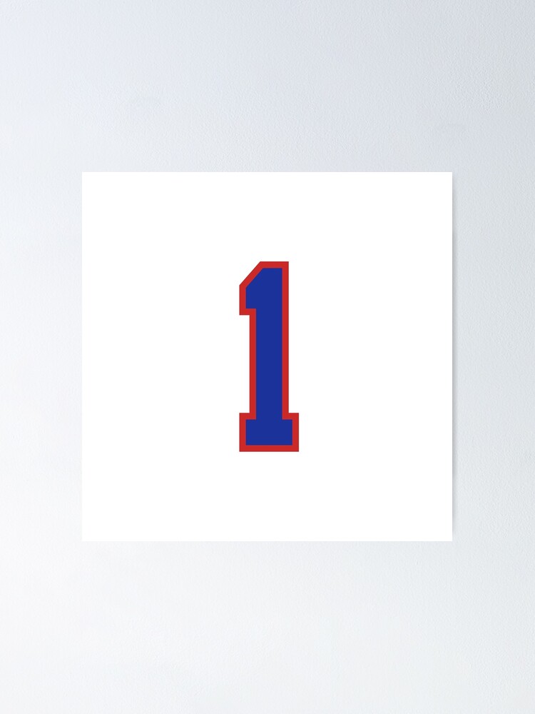 "Number 1 blue red sports jersey one" Poster for Sale by LoveIsColorful ...
