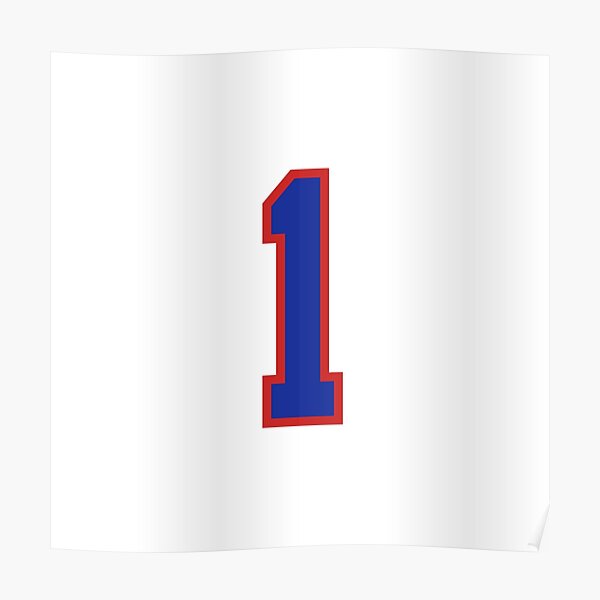 "Number 1 blue red sports jersey one" Poster for Sale by LoveIsColorful ...