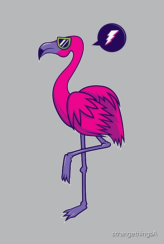"Electric Flamingo" by strangethingsA | Redbubble