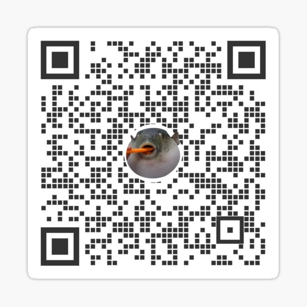 "Pufferfish Eating Carrot QR Code Sticker" Sticker for Sale by kzo-xoxo ...