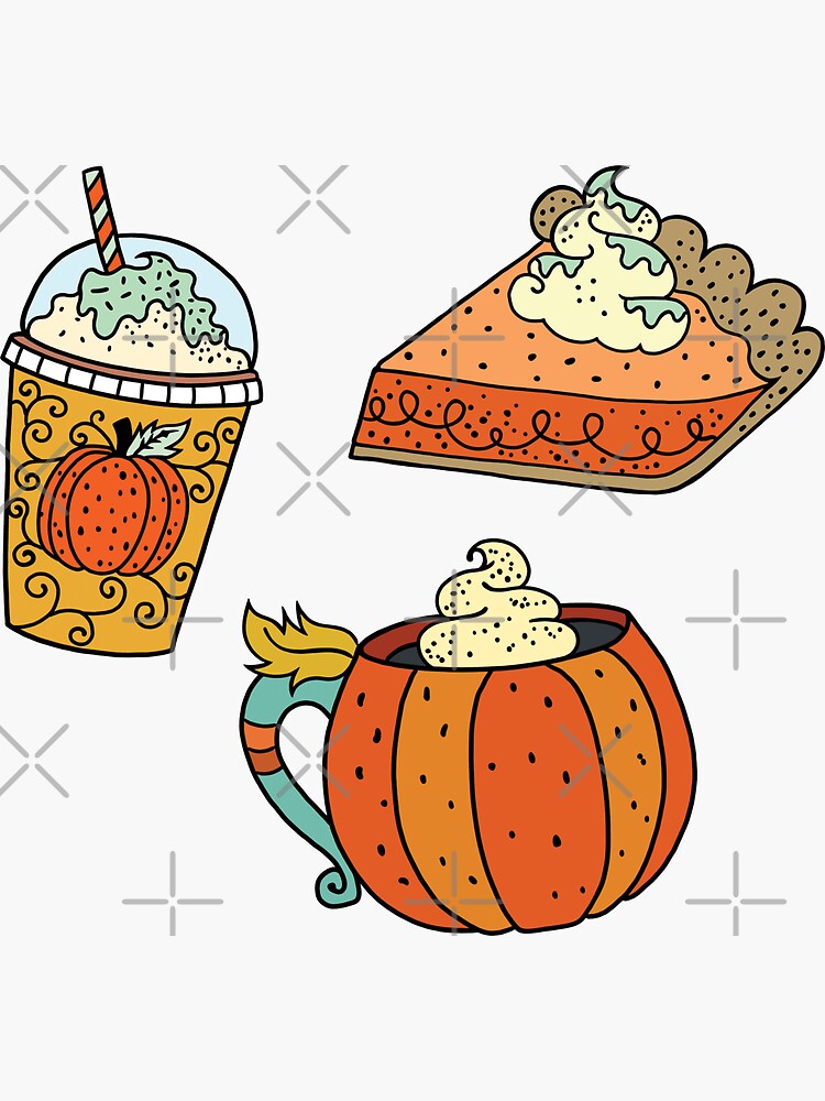 "Pumpkin Spice Latte Pumpkin Pie Sticker Pack" Sticker for Sale by dark ...