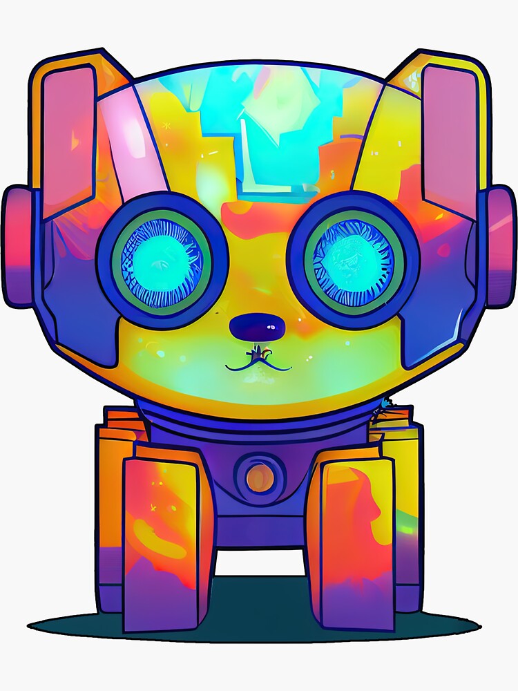 "puppy-bot 001-a" Sticker for Sale by chaosWyrX | Redbubble