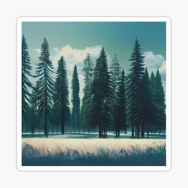 "pine forest, green forest" Sticker for Sale by Ashokanim111 | Redbubble