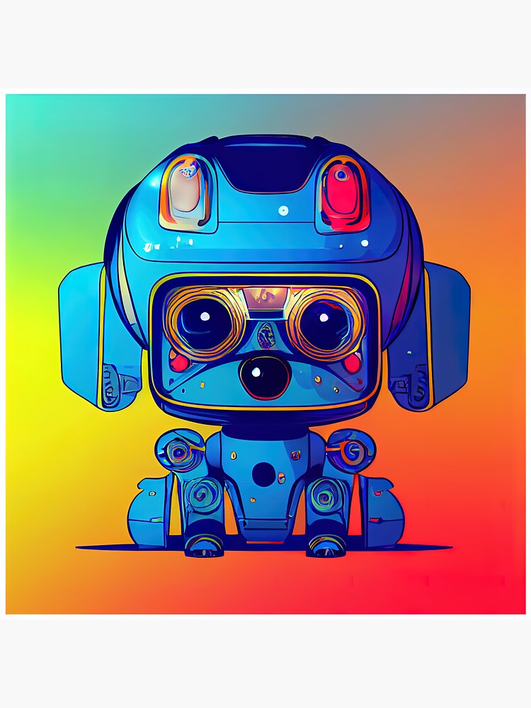 "puppy-bot 002" Sticker for Sale by chaosWyrX | Redbubble