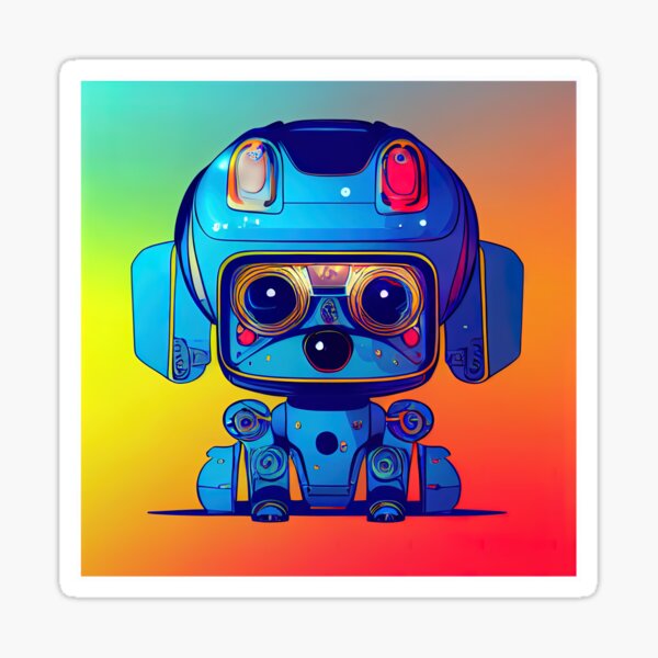 "puppy-bot 002" Sticker for Sale by chaosWyrX | Redbubble