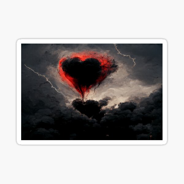 "Broken Heart in the Clouds / Broken Hearts Unwind Designs" Sticker for ...
