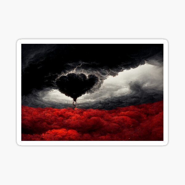 "Broken Heart in the Clouds / Broken Hearts Unwind Designs" Sticker for ...