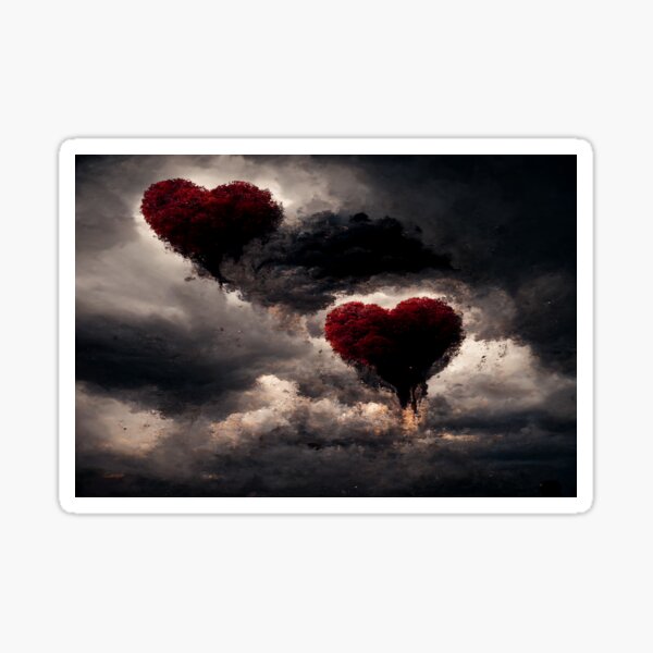 "Broken Heart in the Clouds / Broken Hearts Unwind Designs" Sticker for ...