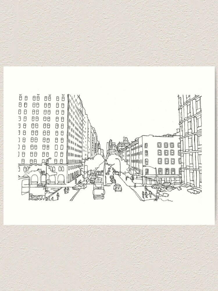 "Chelsea NY Line Drawing" Art Print by chailyn | Redbubble