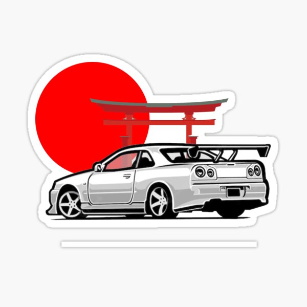 "Nissan Skyline R34 GTR" Sticker for Sale by T-JD | Redbubble