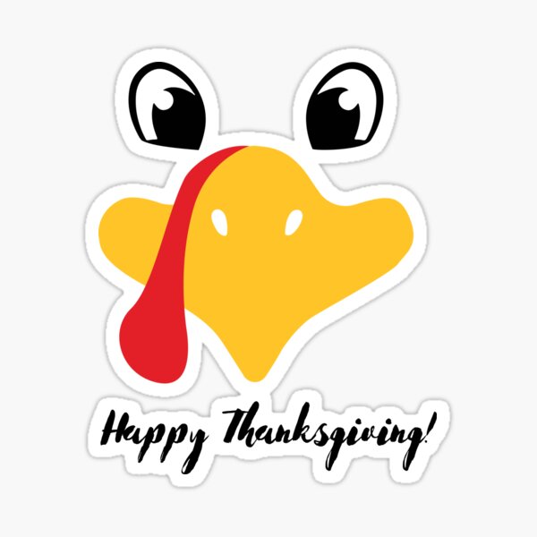 "Turkey face for Thanksgiving-Turkey day" Sticker for Sale by ...