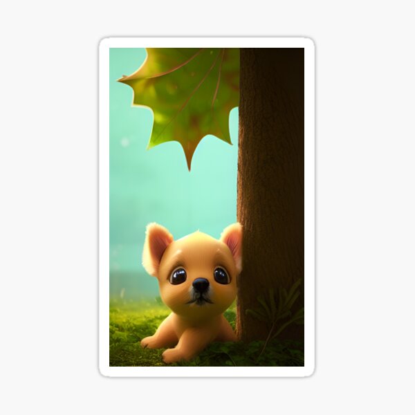 "cute and adorable baby dog" Sticker for Sale by makeartperfect | Redbubble