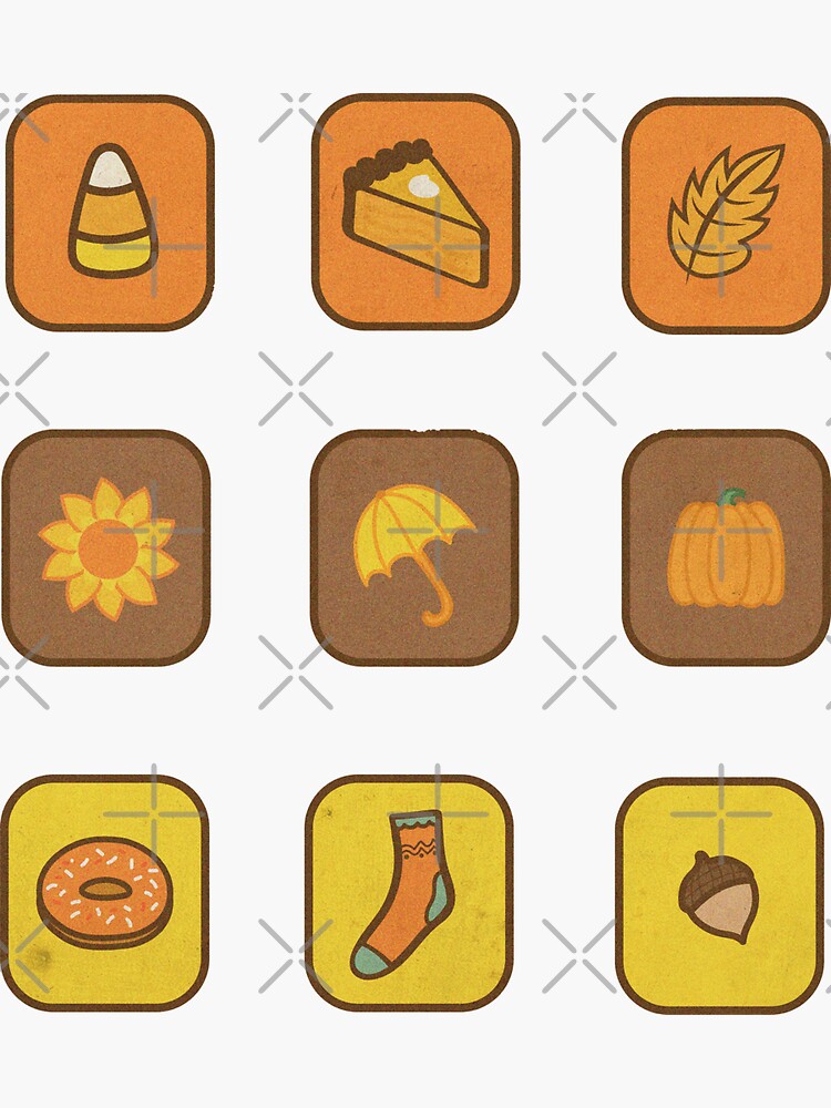 "Fall Icons" Sticker for Sale by vron615 | Redbubble