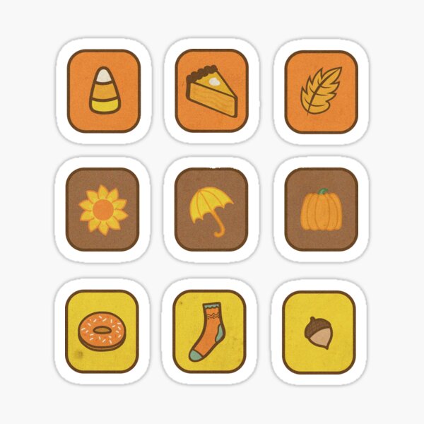 "Fall Icons" Sticker for Sale by vron615 | Redbubble