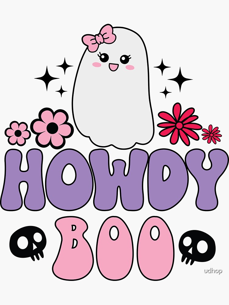 "Howdy Boo Halloween Horror ,Halloween" Sticker for Sale by udhop ...