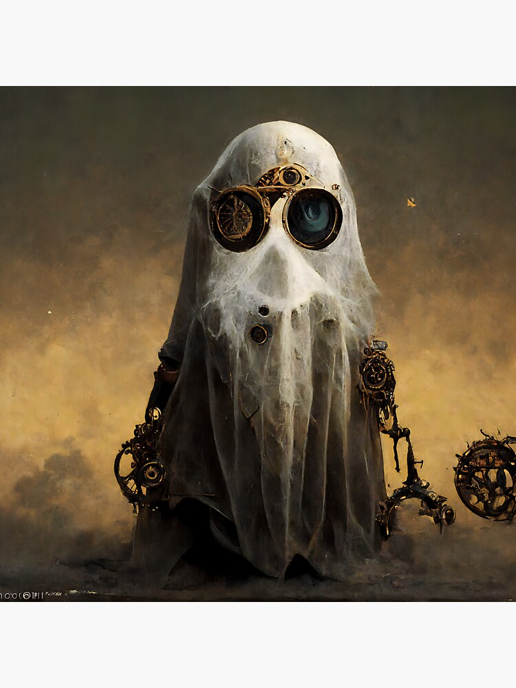 "Steampunk Ghost 2" Sticker for Sale by AiBroughtToLife | Redbubble