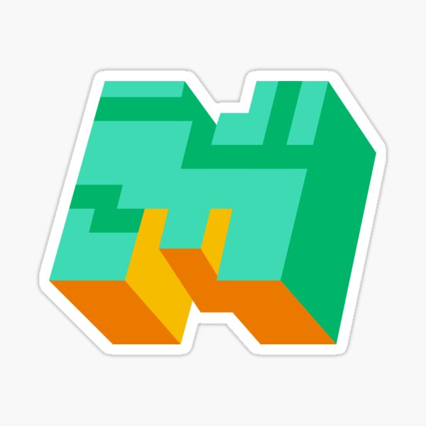"Minecraft Logo Green&Orange" Sticker for Sale by jamcaYT | Redbubble