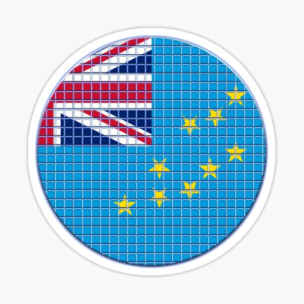 "Tuvalu Flag Rounded - Squares Pixel " Sticker for Sale by MoonElite ...