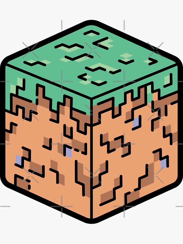 3d Minecraft Grass Block Sticker For Sale By Jamcayt Redbubble