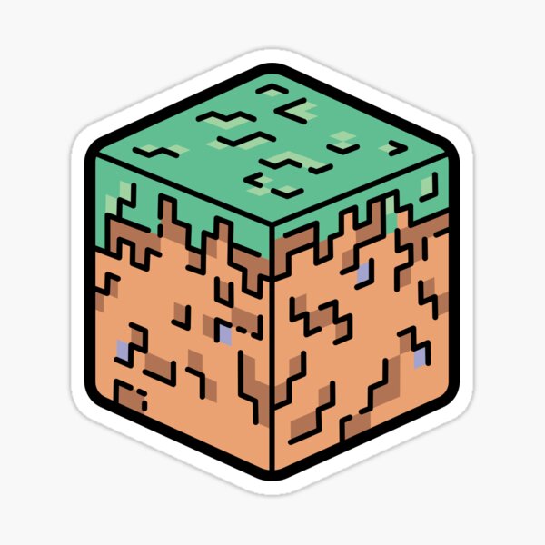"3D Minecraft grass block" Sticker for Sale by jamcaYT | Redbubble