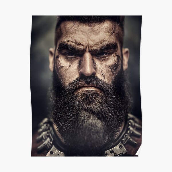 "Legendary Barbarian Warrior – Portrait Of A Cool Hairy Bearded ...
