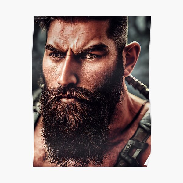 "Legendary Barbarian Warrior – Portrait Of A Cool Hairy Bearded ...