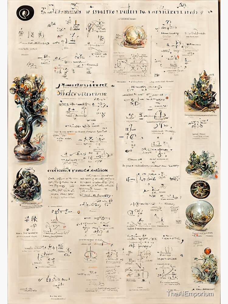 "Antique Lithography Maths Study AI Generated" Poster for Sale by ...