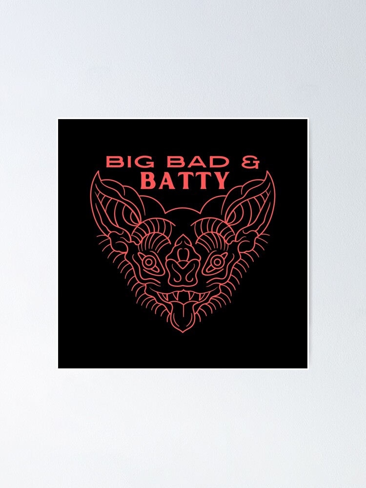 "Big Bad & Batty Line Design" Poster for Sale by enbrightened | Redbubble