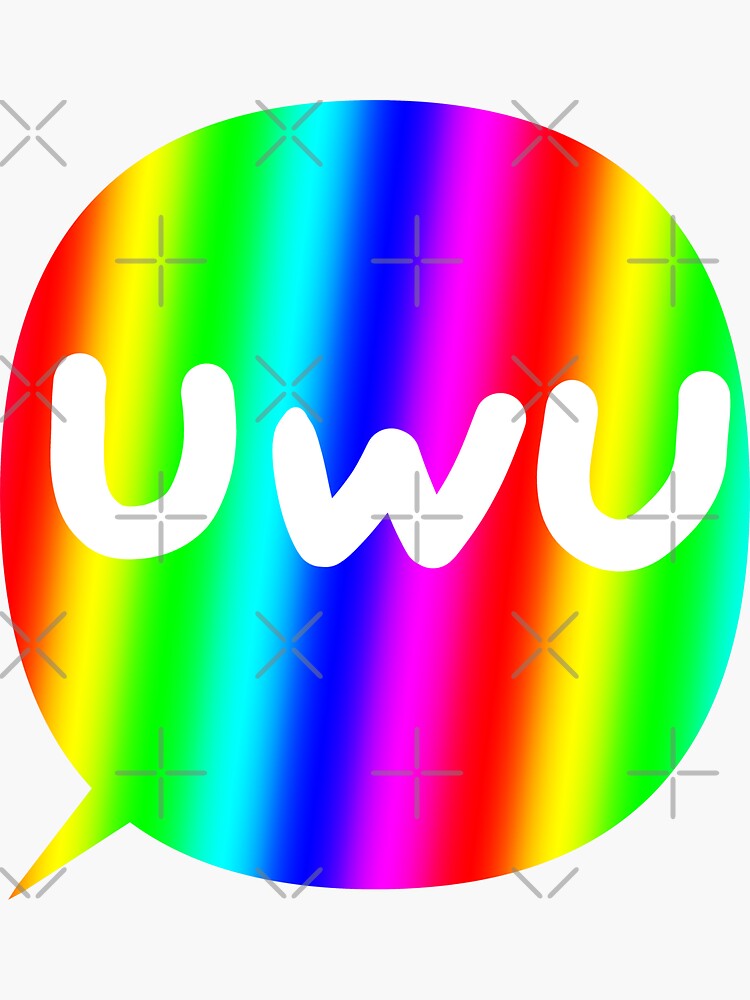 "Rainbow Chat bubble UwU" Sticker for Sale by Nyamelon | Redbubble