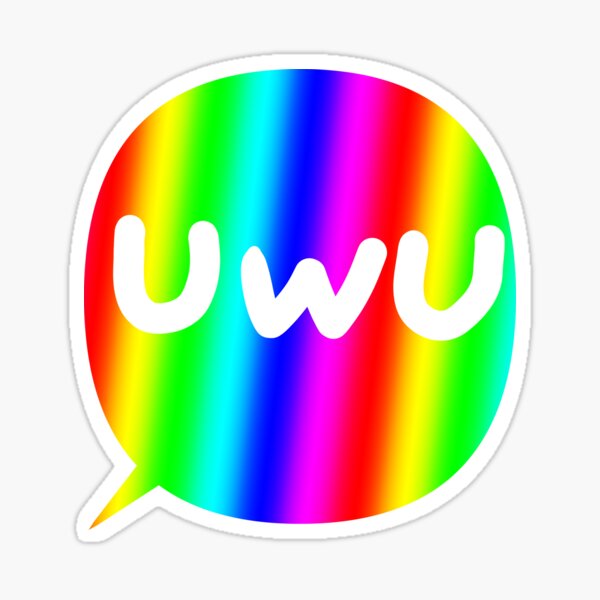 "Rainbow Chat bubble UwU" Sticker for Sale by Nyamelon | Redbubble