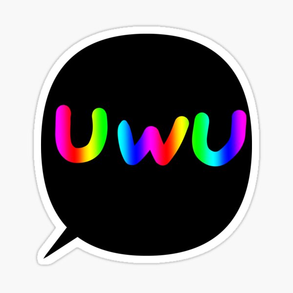 "Chat bubble rainbow UwU" Sticker for Sale by Nyamelon | Redbubble