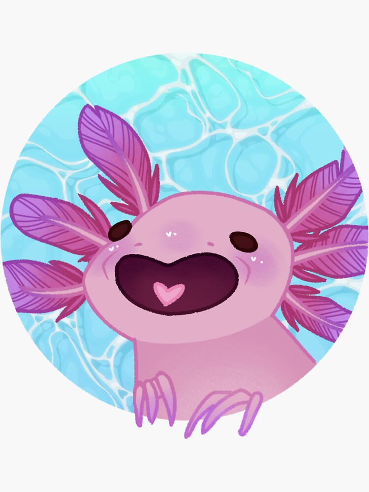 "Smile! Happy Axolotl" Sticker for Sale by ozzchamp | Redbubble