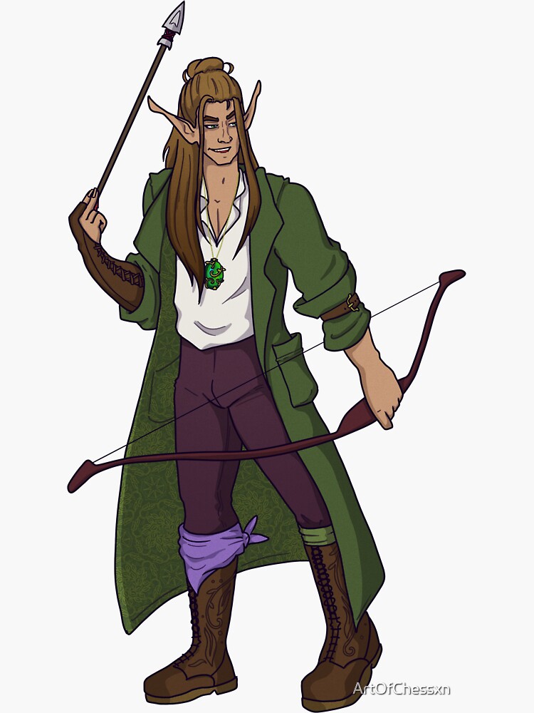 "Tothen, Elf Cleric/Rogue" Sticker for Sale by ArtOfChessxn | Redbubble