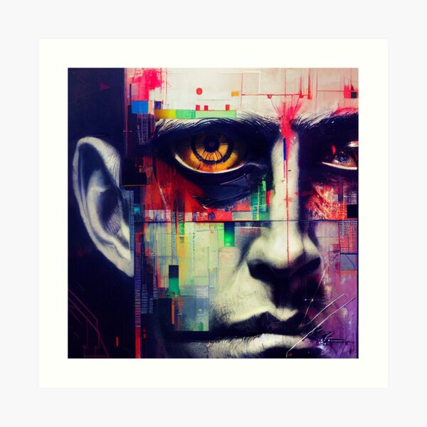 "Cyberpunk Man | Glitching Effect | Midjourney AI | Cyberpunk Glitch ...