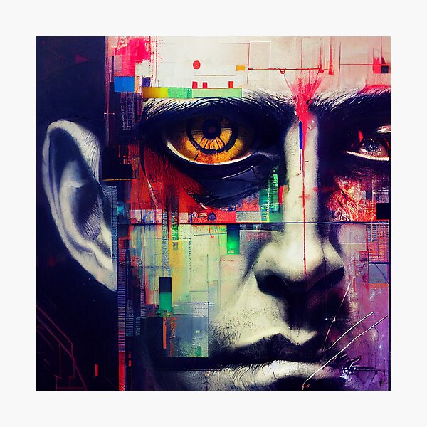 "Cyberpunk Man | Glitching Effect | Midjourney AI | Cyberpunk Glitch ...