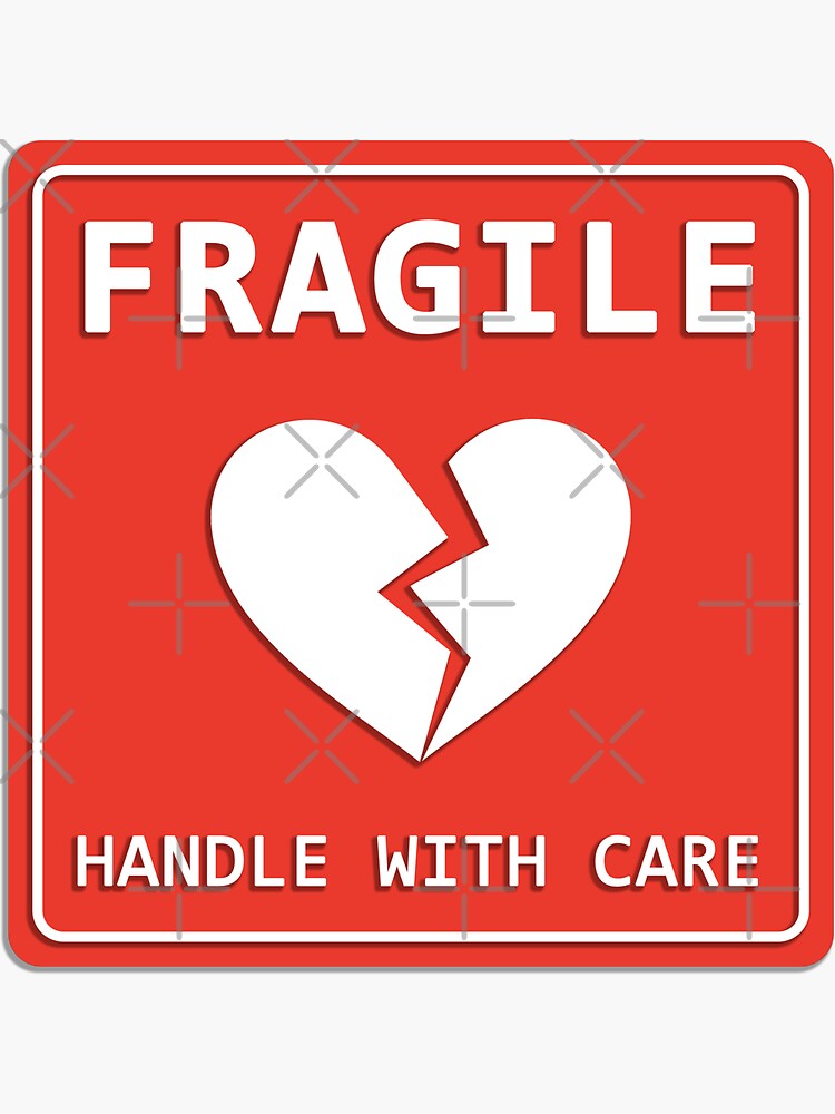 "Fragile, Handle with Care! - minimal" Sticker for Sale by MYURBAN ...