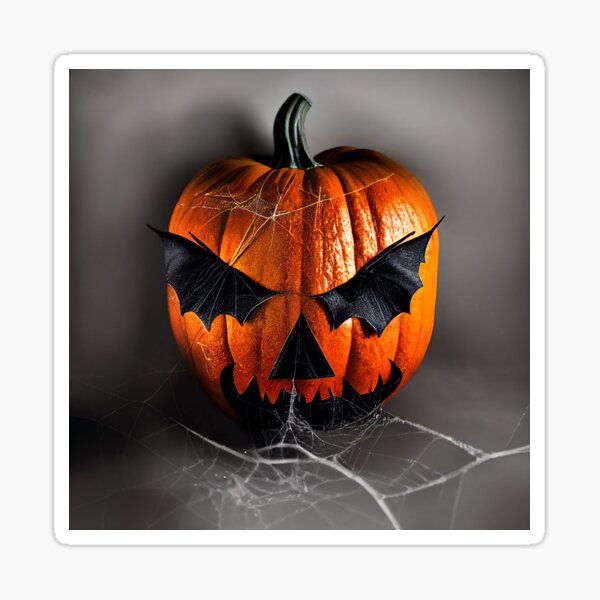 "Halloween Scary Evil Pumpkin Funny Pumpkin Head No 18" Sticker for ...