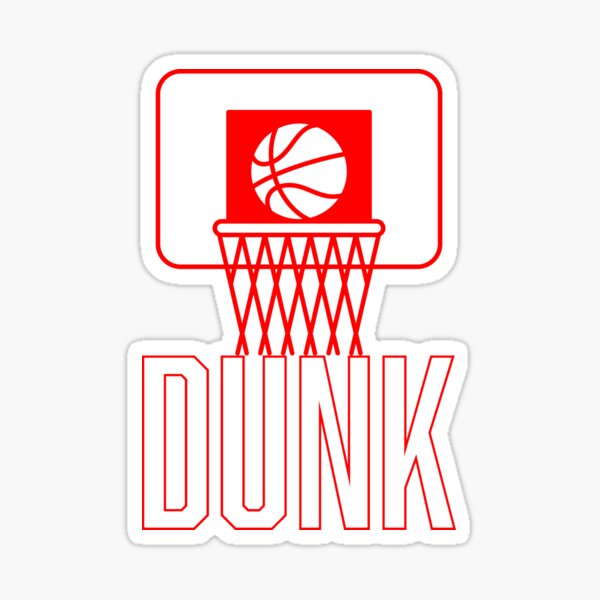 "Red Dunk Basketball Logo" Sticker for Sale by KingKongBrody | Redbubble