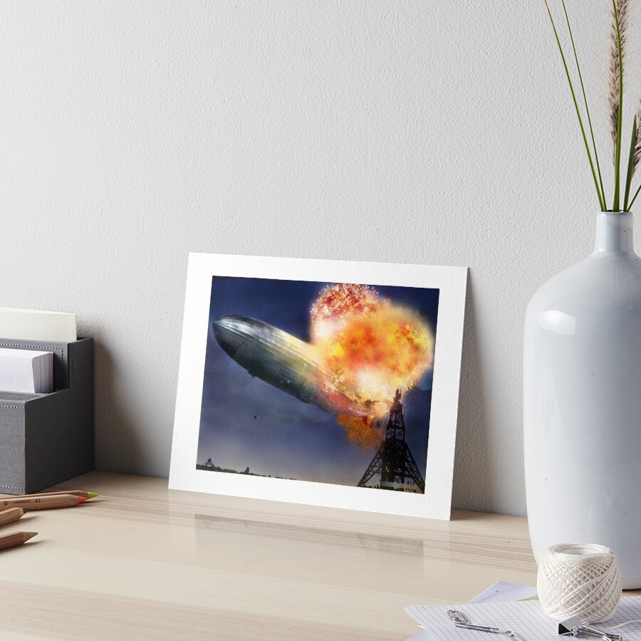 "Colorized Hindenburg Disaster 1937" Art Board Print for Sale by lexmil ...