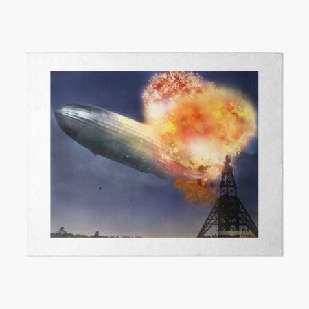 "Colorized Hindenburg Disaster 1937" Art Board Print for Sale by lexmil ...