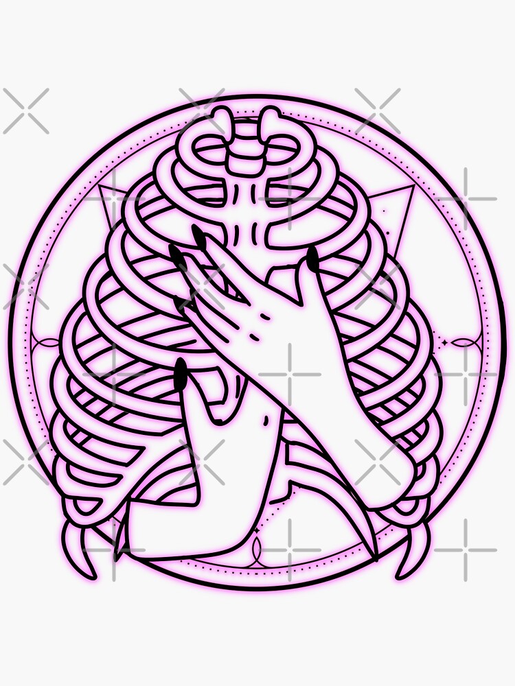 "Neon Ribs" Sticker for Sale by FrogsForPride | Redbubble