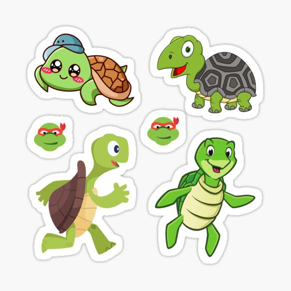"Cute Sea Turtle Sticker Pack | Little Turtles Stickers Set" Sticker ...